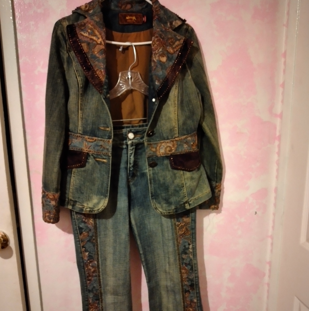 Vintage Denim Matching Jacket And Pants - Gem